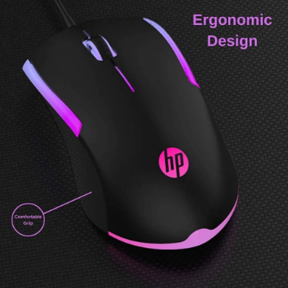 Buy HP M160 Wired Gaming Mouse with LED Backlight (1600 DPI Adjustable, Ergonomic Design, Black ...